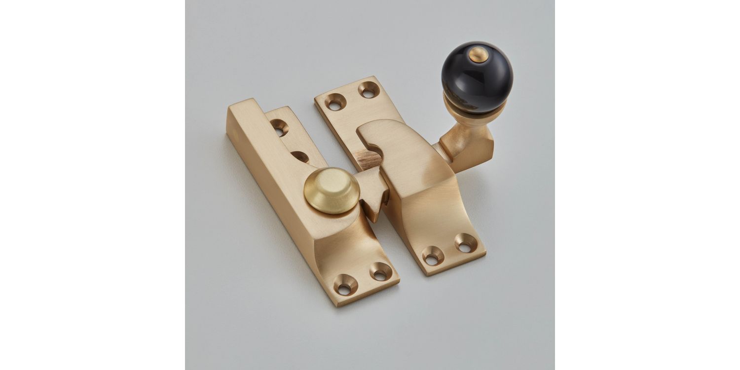 Croft Large Straight Arm Sash Fastener with Black Knob from £0.00